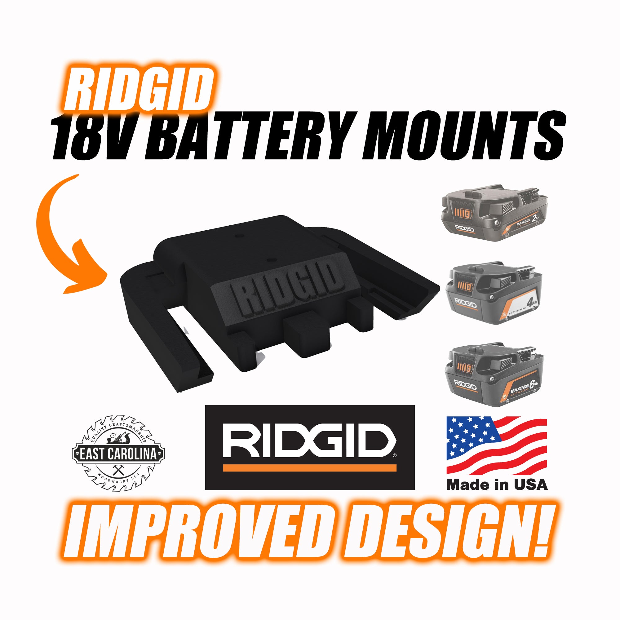 Rigid 18v Battery Mount – East Carolina Woodworks